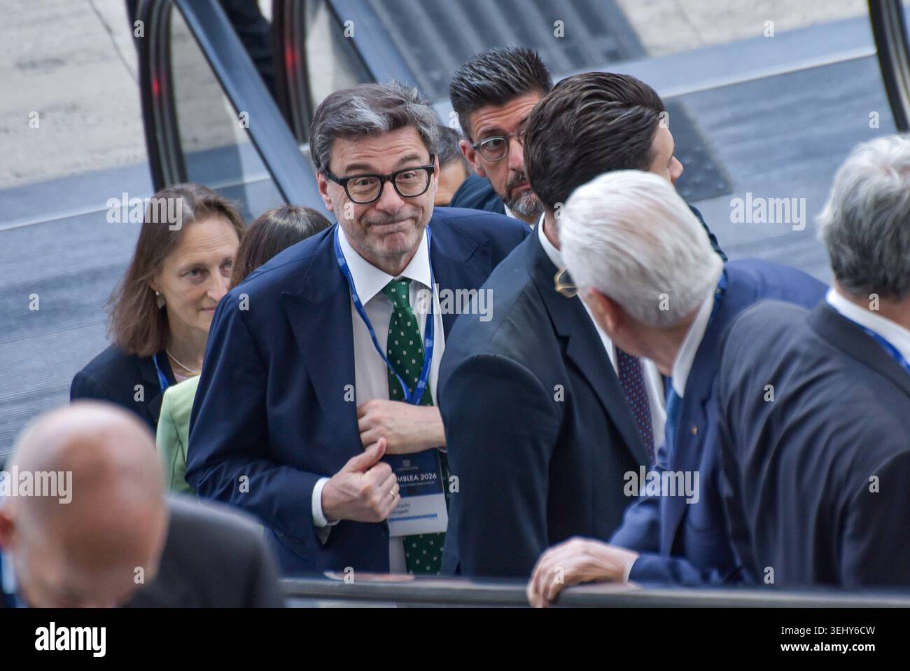 Minister of Economy and Finance Giancarlo Giorgetti attends the ...