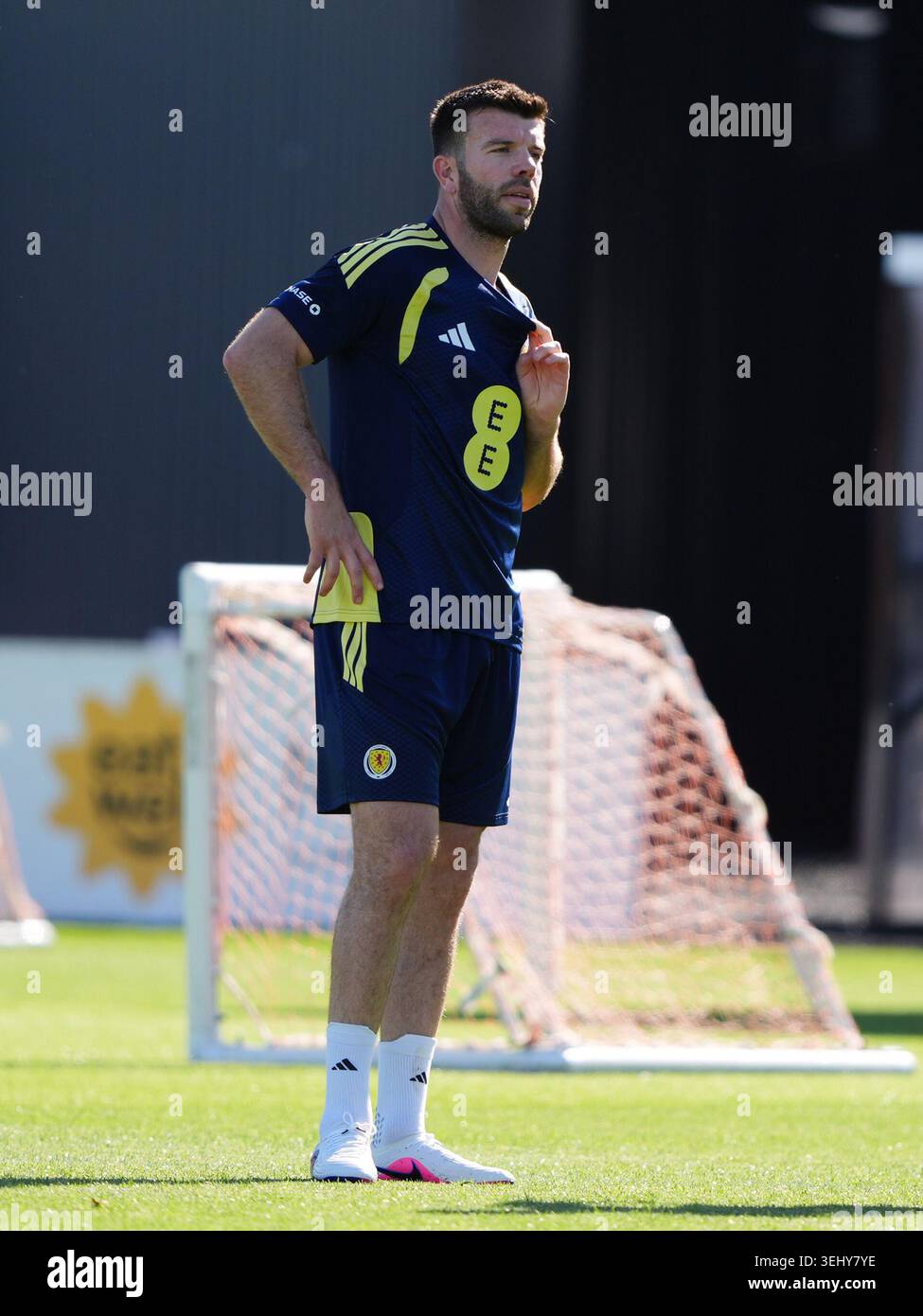 Scotland's Grant Hanley during a training session at Lesser Hampden ...