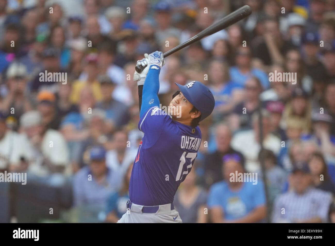 Los Angeles Dodgers' Shohei Ohtani at bat during the fourth inning of a ...