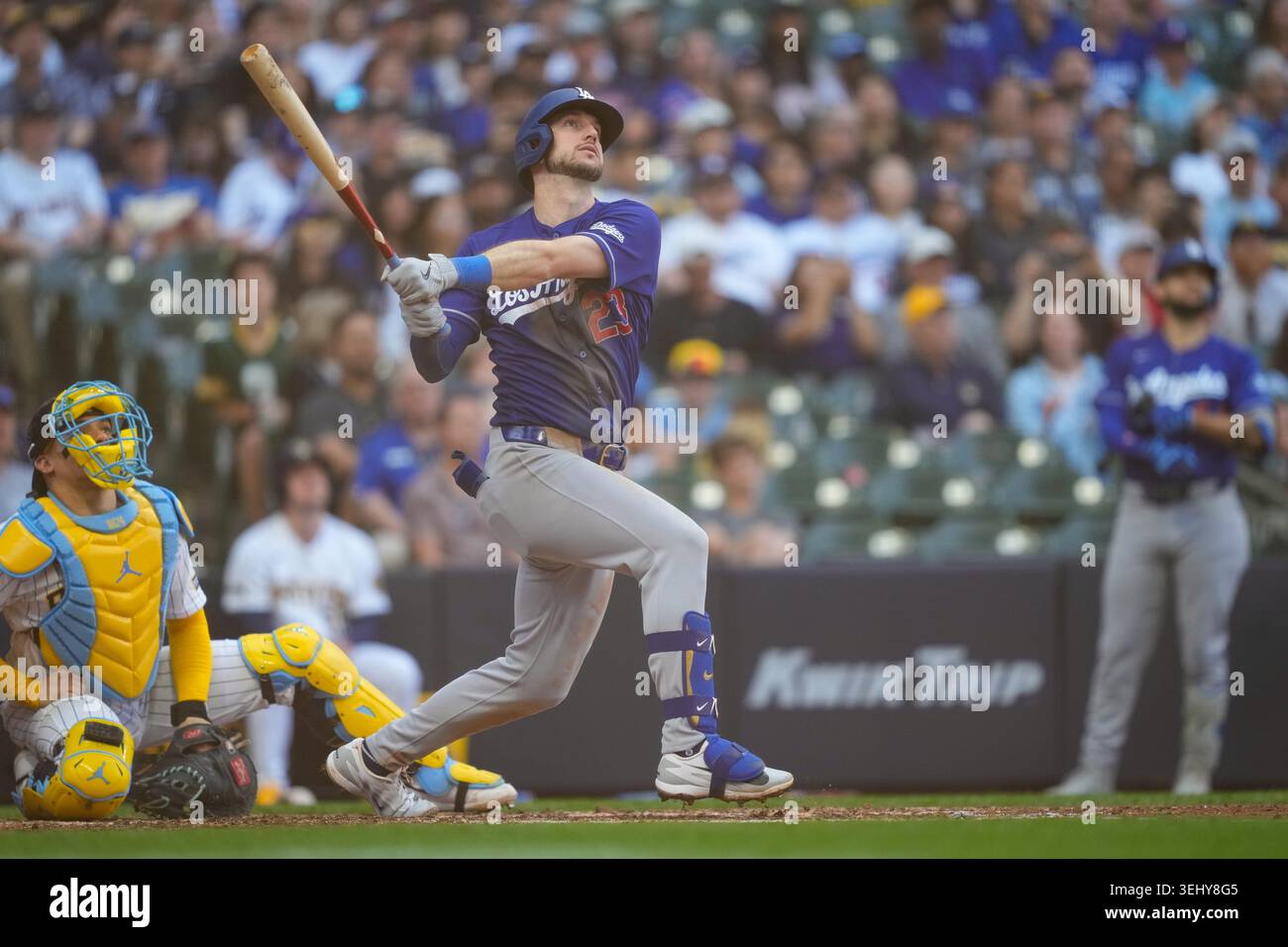 Los Angeles Dodgers' Kyle Tucker at bat during the ninth inning of a ...