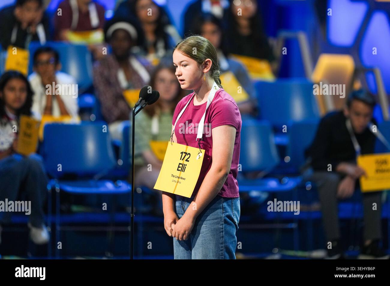 Elli Rust, 11, of Sidney, Ohio, competes during the first preliminary ...