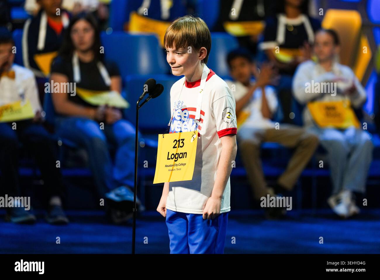 Logan Bailey, 12, of Houston, Texas, competes during the first ...