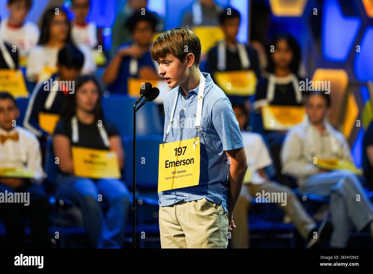 Emerson Duck, 13, of Inman, S.C., competes during the first preliminary ...