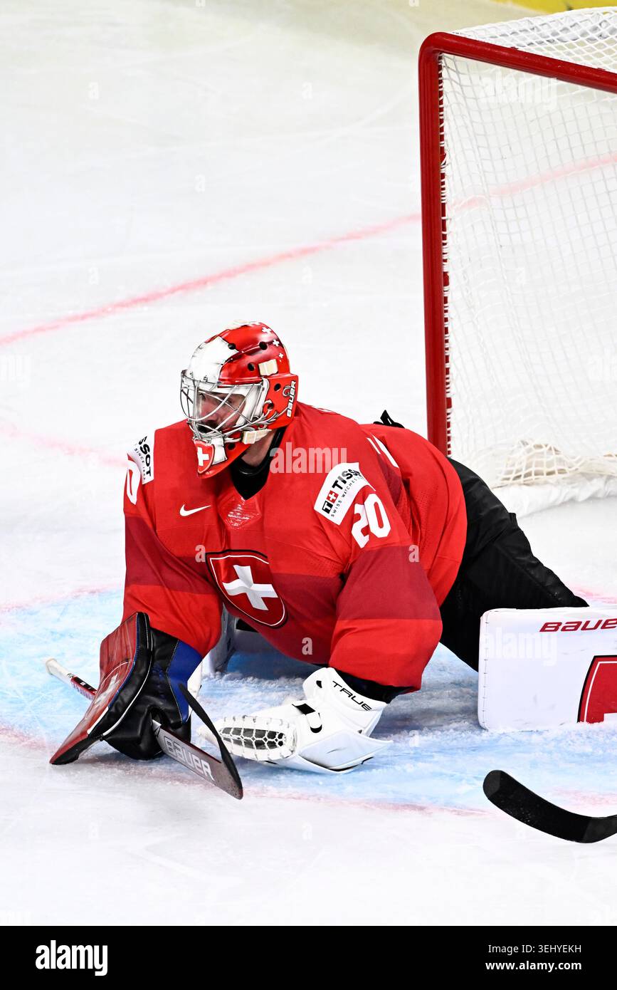 LKS 20260526 Goalkeeper Reto Berra of Switzerland during the 2026 IIHF ...
