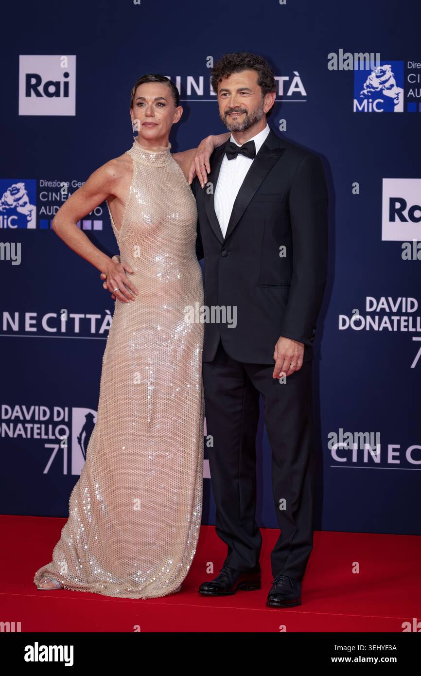 5/6/2026 Milena Mancini and Vinicio Marchioni attend the red carpet of ...
