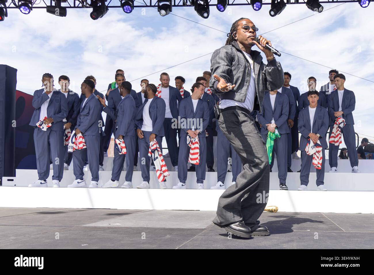 Gunna performs during the United States World Cup roster reveal on May ...