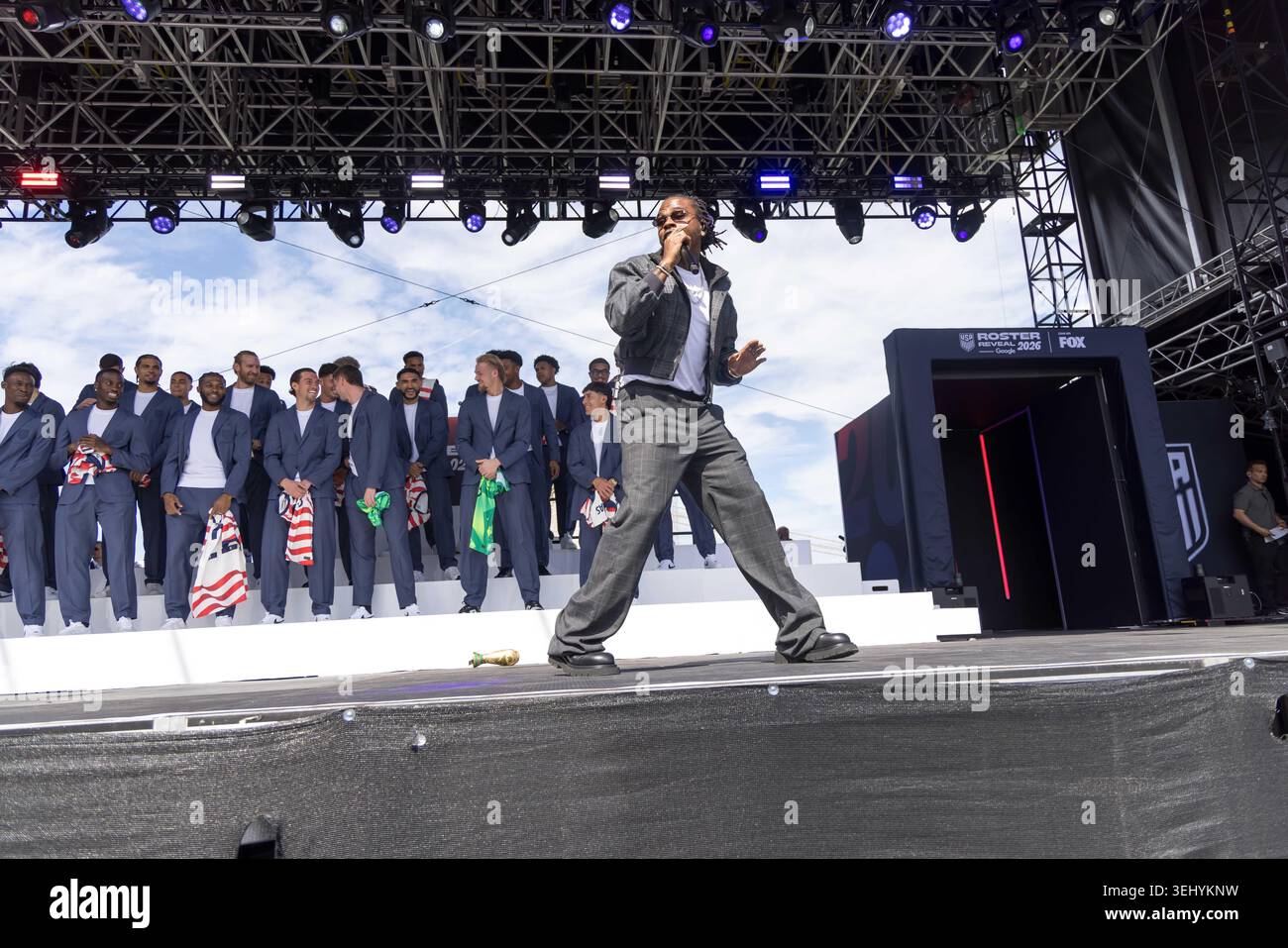 Gunna performs during the United States World Cup roster reveal on May ...