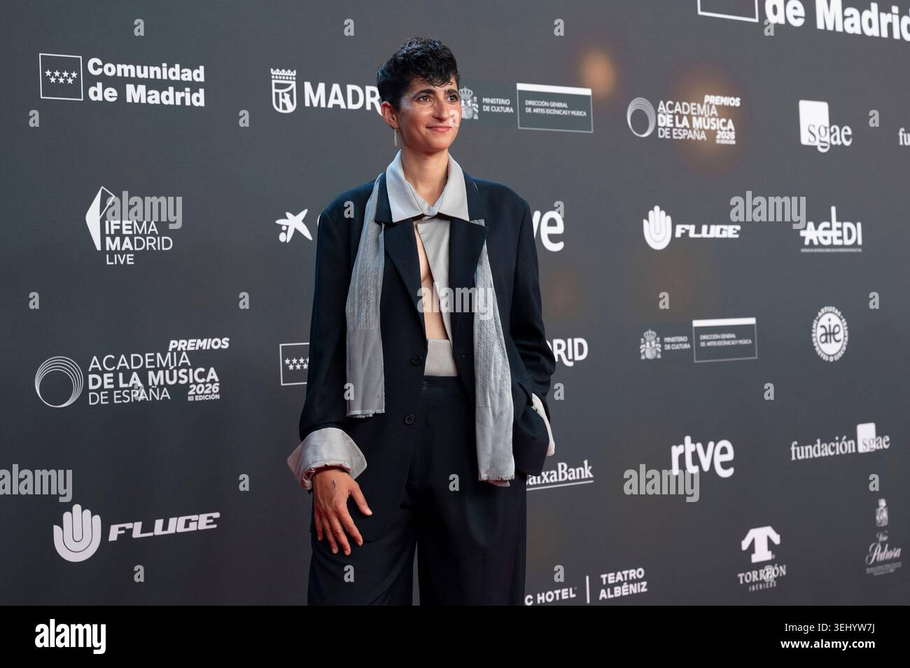 Alba Flores attends the Spanish Music Academy Awards 2026 photocall at ...