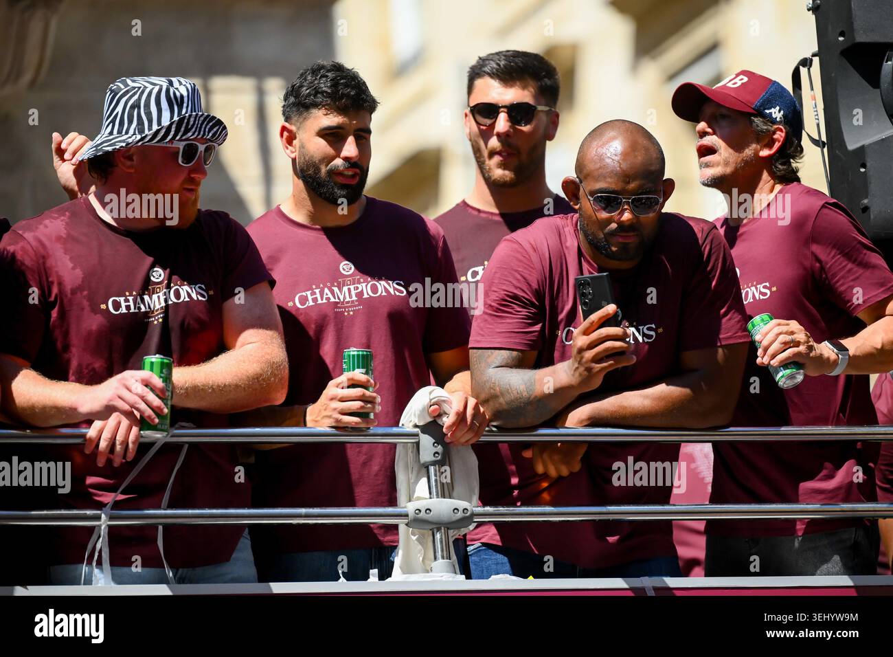 Team of UBB during the team's Union Bordeaux Begles return on May 24 ...