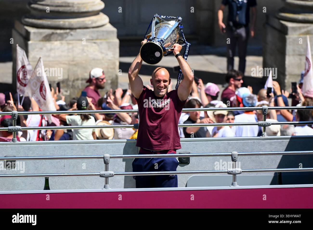 Maxime Lucu of UBB during the team's Union Bordeaux Begles return on ...