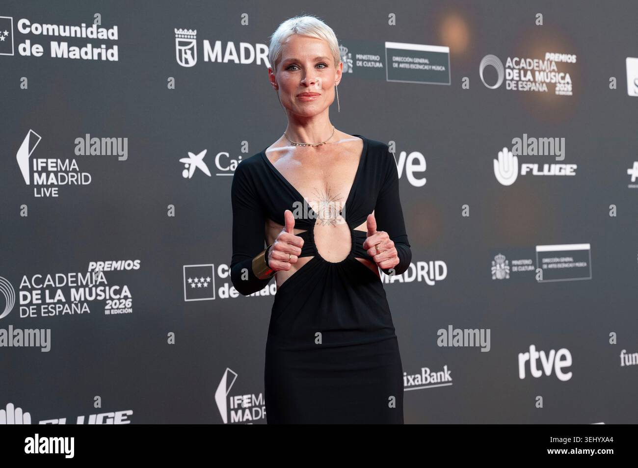 Soraya Artiles attends the Spanish Music Academy Awards 2026 photocall ...