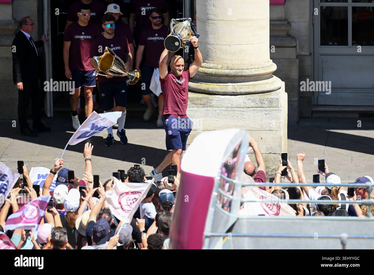 Maxime Lucu of UBB during the team's Union Bordeaux Begles return on ...