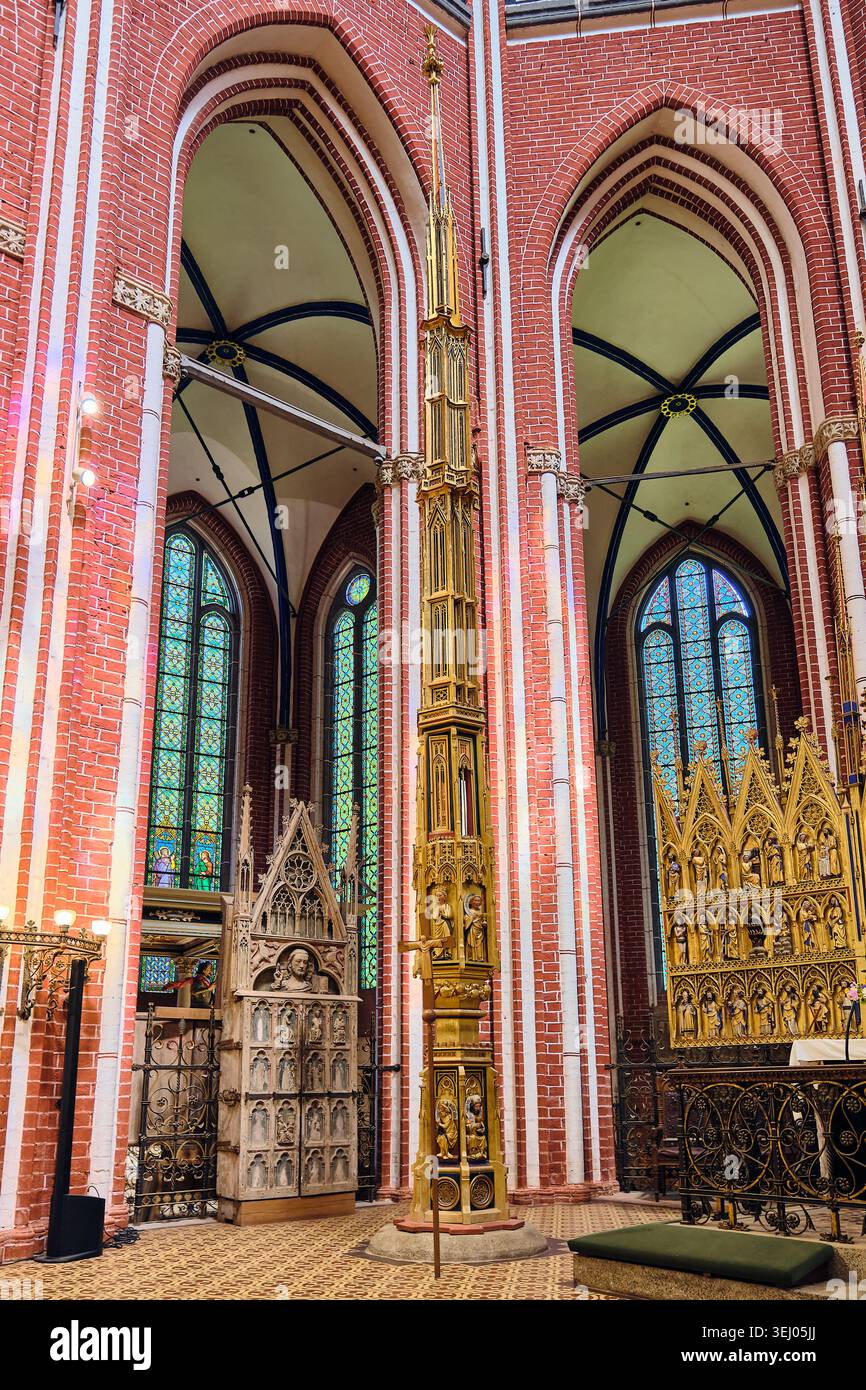 Bad Doberan, Germany - 19 July 2025: View of the ornate golden ...