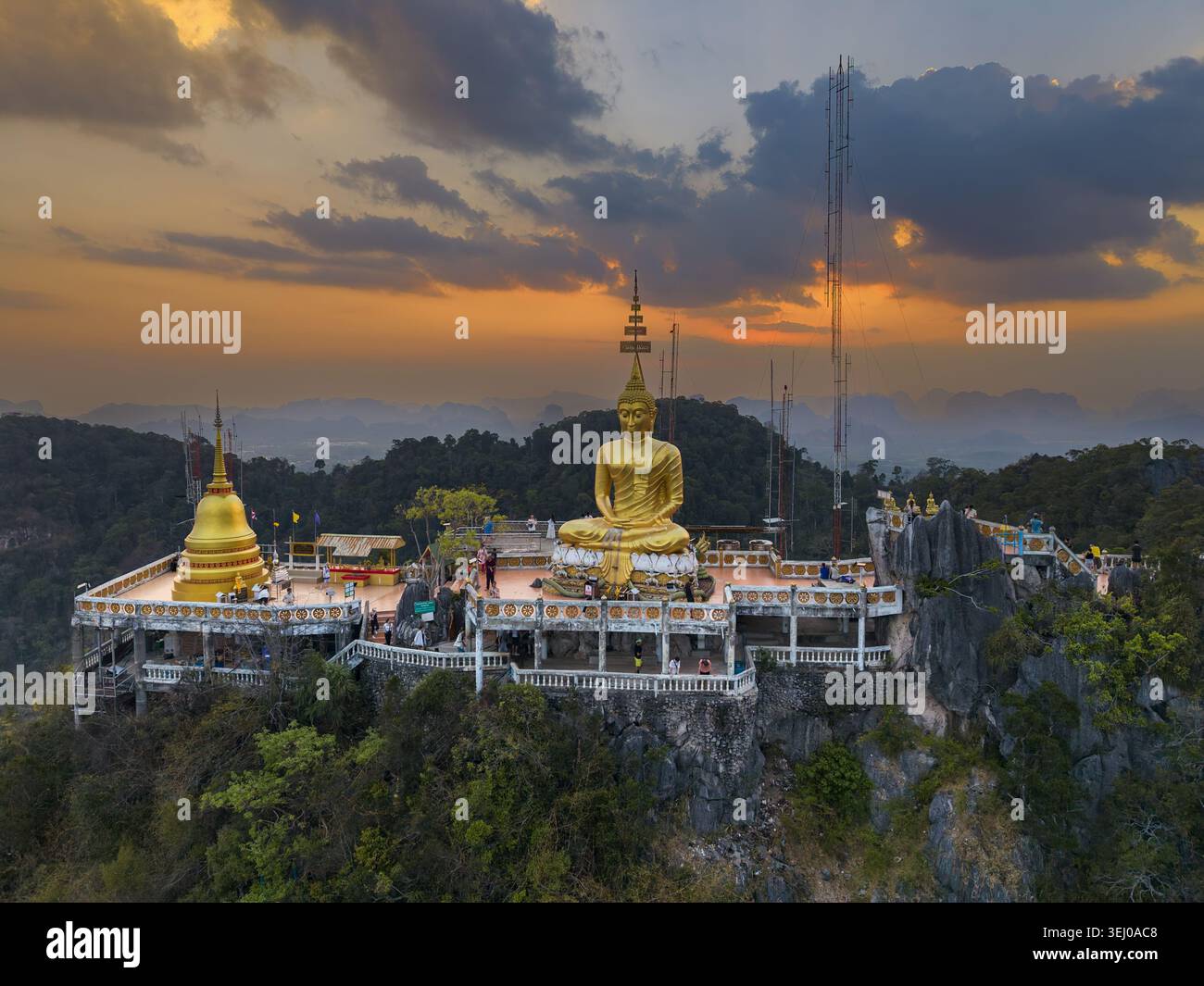 Krabi Noi, Thailand - 22 March 2026: Aerial view of the large golden ...