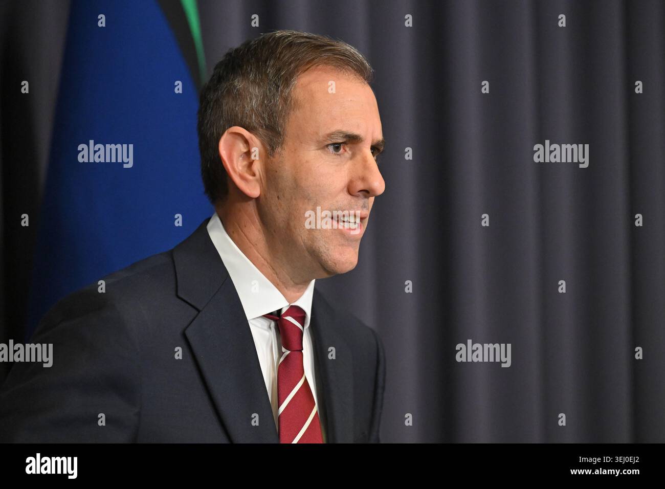 Treasurer Jim Chalmers at a press conference at Parliament House in ...