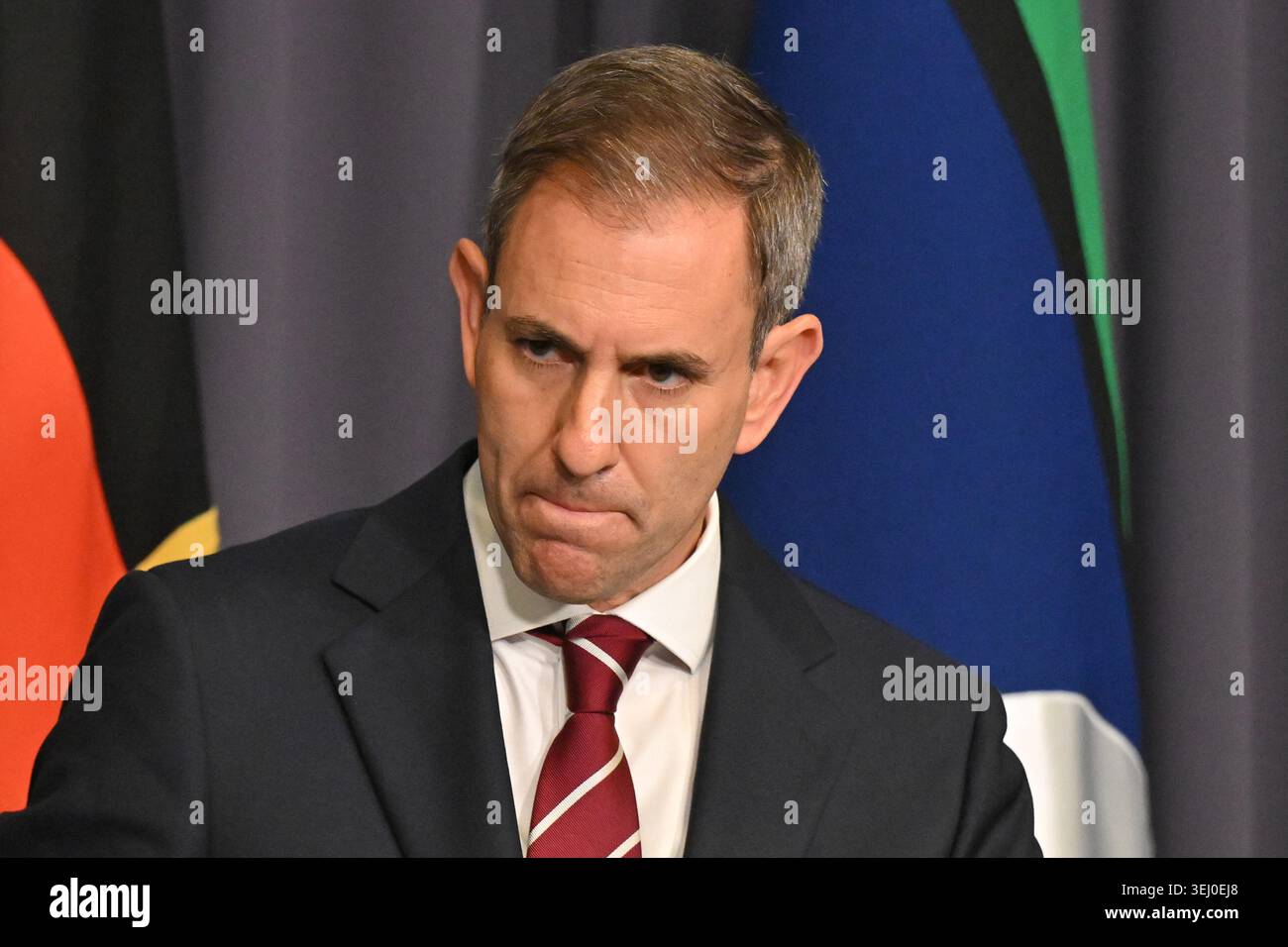 Treasurer Jim Chalmers at a press conference at Parliament House in ...