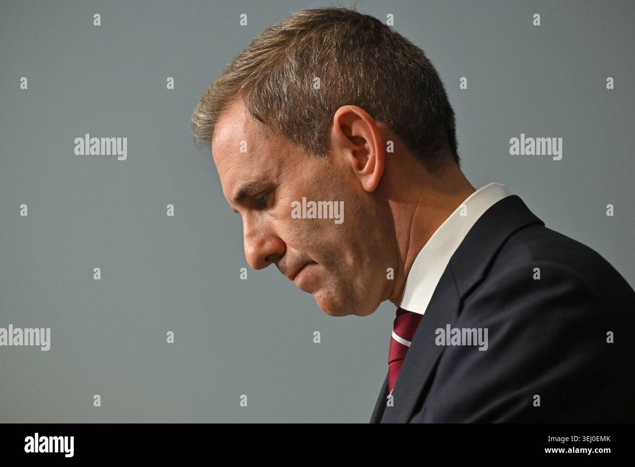 Treasurer Jim Chalmers at a press conference at Parliament House in ...