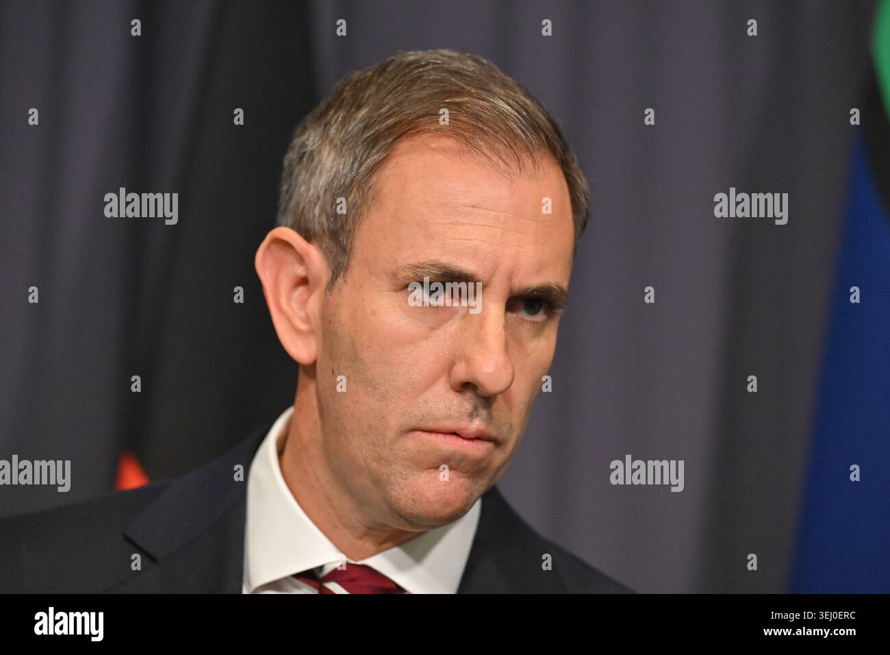Treasurer Jim Chalmers at a press conference at Parliament House in ...