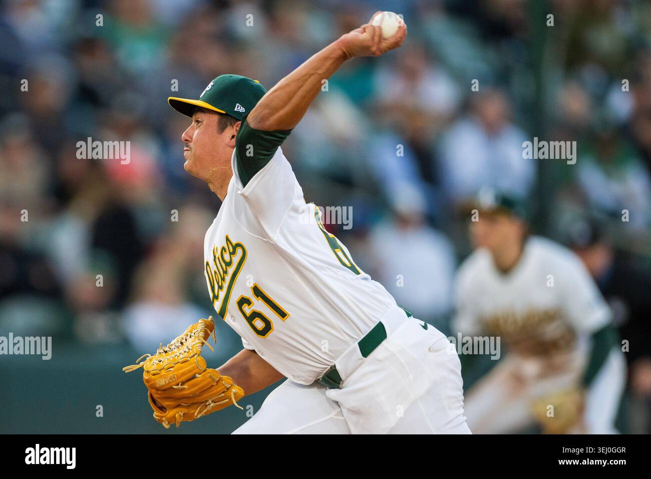Athletics pitcher Gage Jump throws during the fourth inning of a ...