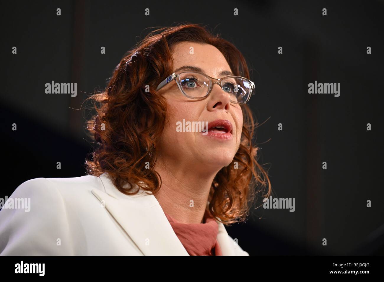 Australian Employment Minister Amanda Rishworth speaks at the National ...