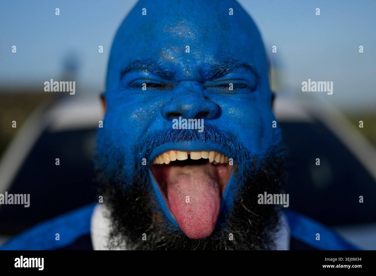 Brenton Balentien, known as Blue Face, a leader of soccer fans of ...