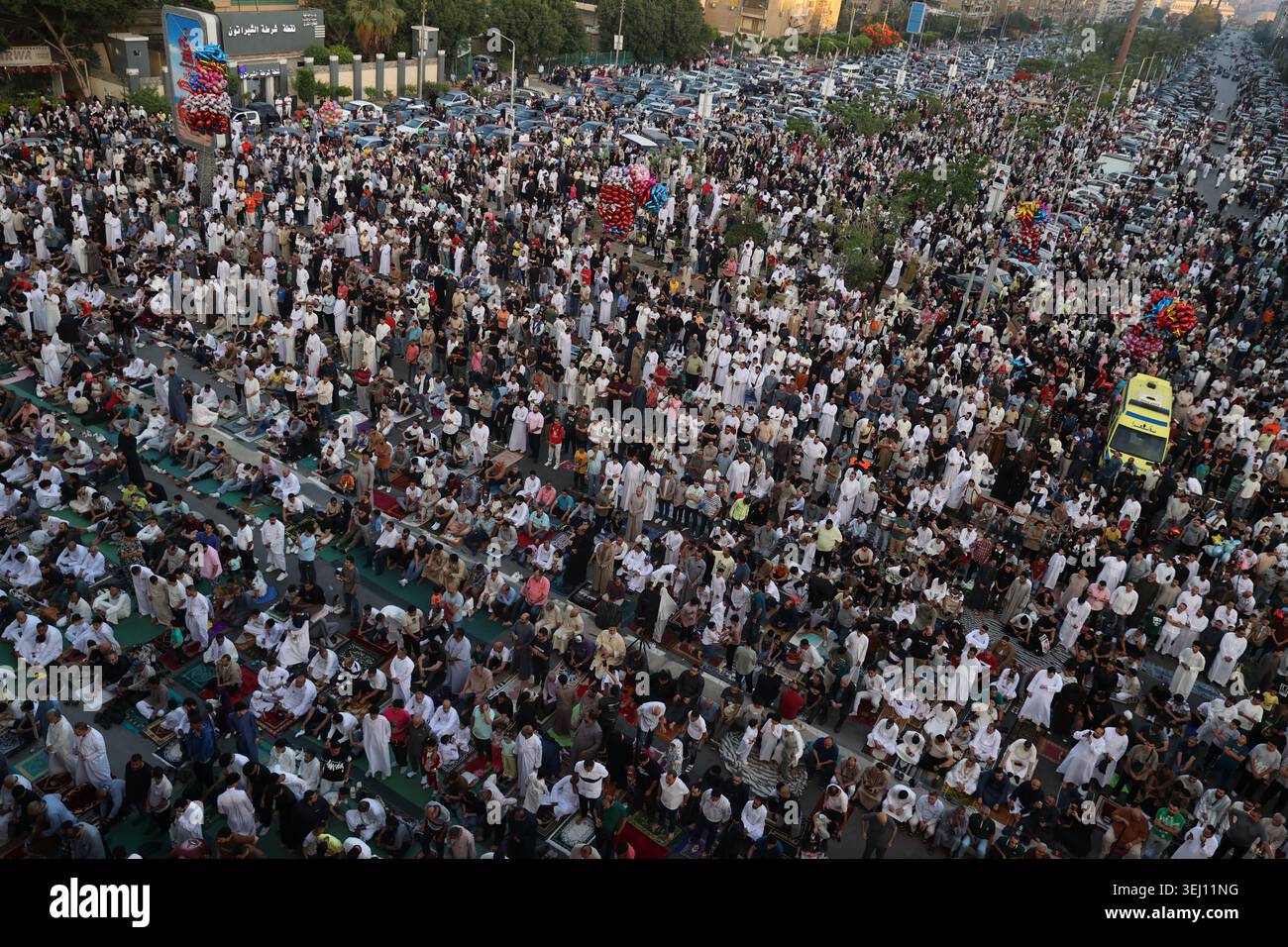 27 May 2026, Egypt, Cairo: Muslims perform Eid morning prayer on the ...