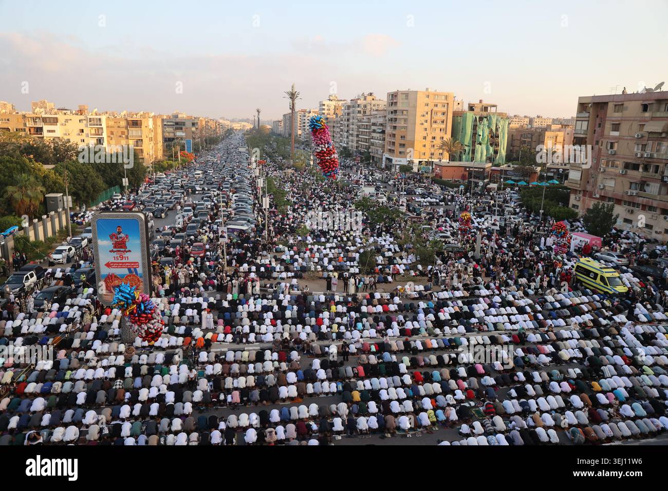 27 May 2026, Egypt, Cairo: Muslims perform Eid morning prayer on the ...