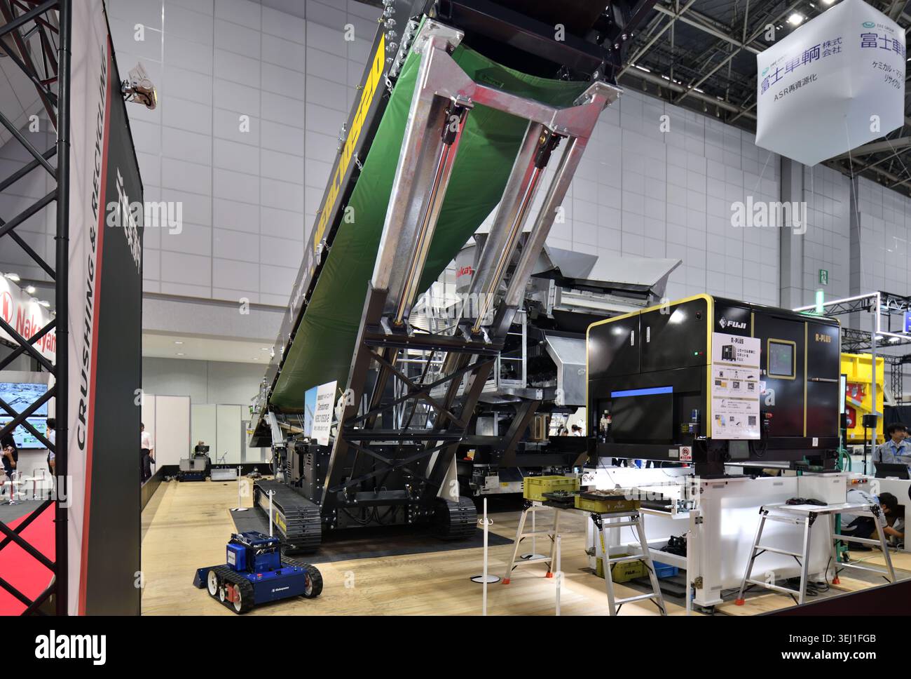 Fujicar's waste sorting robot is displayed at the New Environmental ...