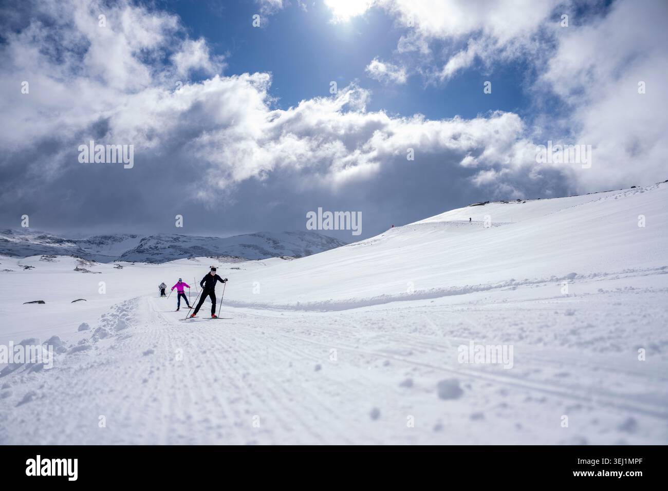 Sognefjellet 20260527. The elite cross-country skiers practice skiing ...