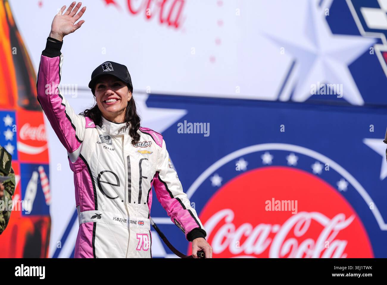 Katherine Legge is introduced to fans prior to a NASCAR Cup Series auto ...