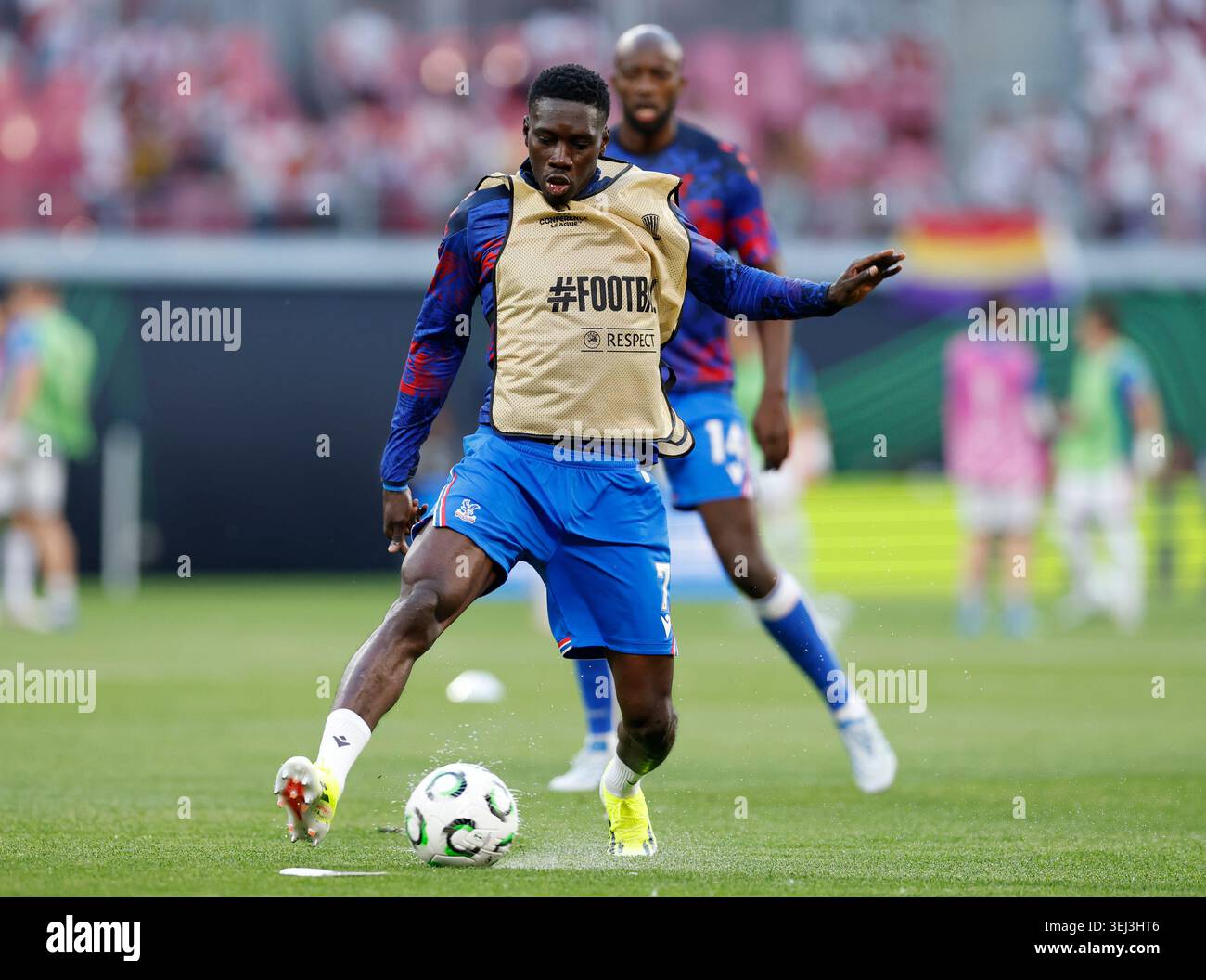 Leipzig, Germany, 27th May 2026. Ismaila Sarr of Crystal Palace warm up ...