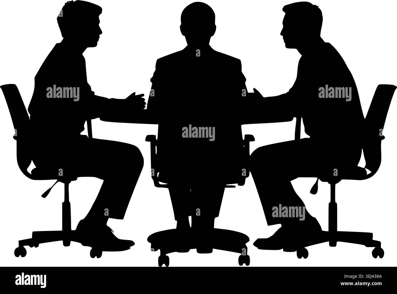Professional Business Team Meeting Silhouette Vector for Corporate ...