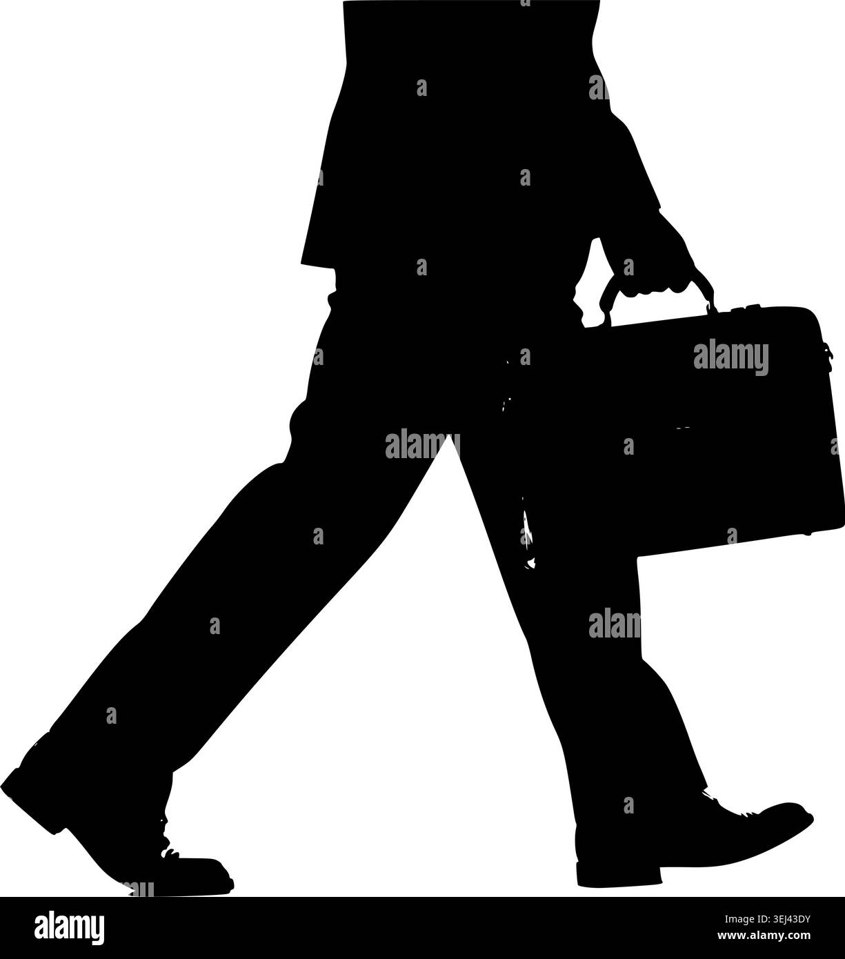 Professional Businessman Walking with Briefcase Silhouette Vector ...