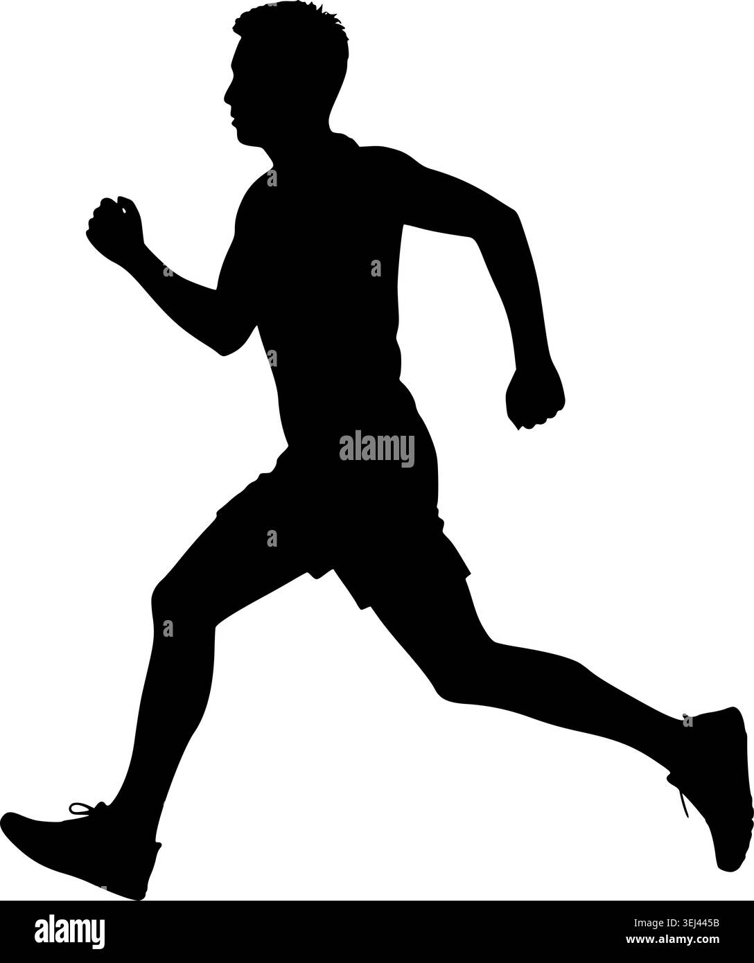 Athletic Man Running Fast Silhouette Professional Sports Vector Graphic ...
