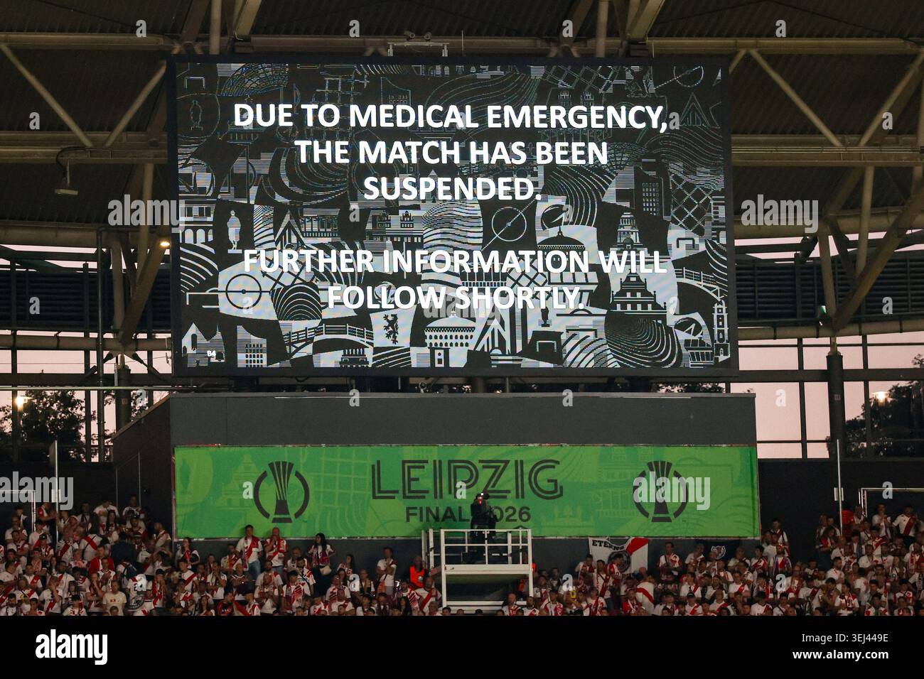Scoreboard showing medical emergency suspends play during the Crystal ...