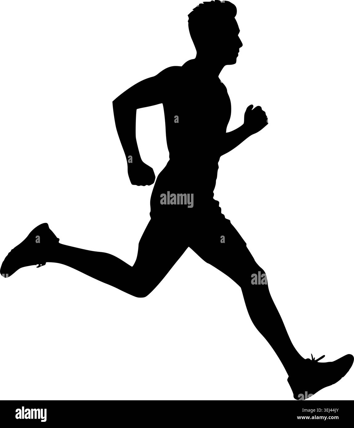 Athletic Man Running Fast Silhouette Professional Sports Vector Graphic ...
