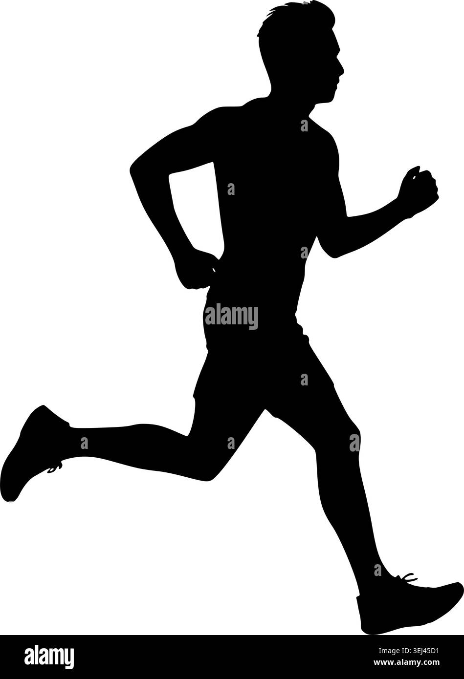Athletic Man Running Fast Silhouette Professional Sports Vector Graphic ...