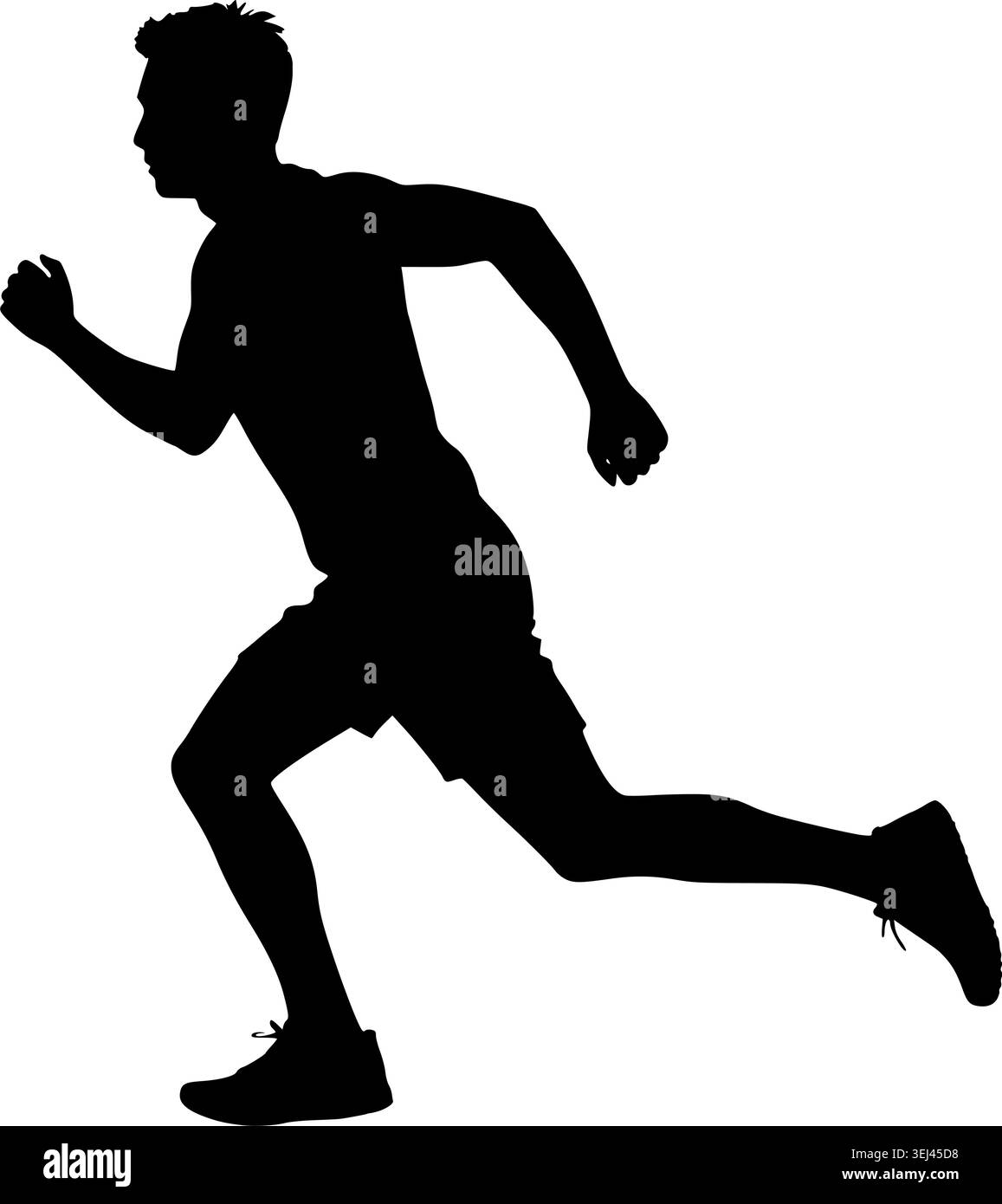 Athletic Man Running Fast Silhouette Professional Sports Vector Graphic ...
