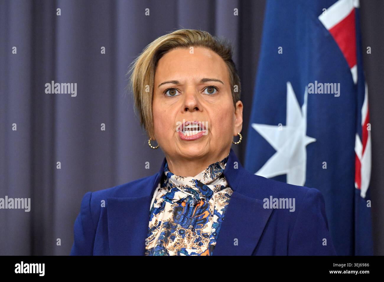 Attorney-General Michelle Rowland at a press conference at Parliament ...