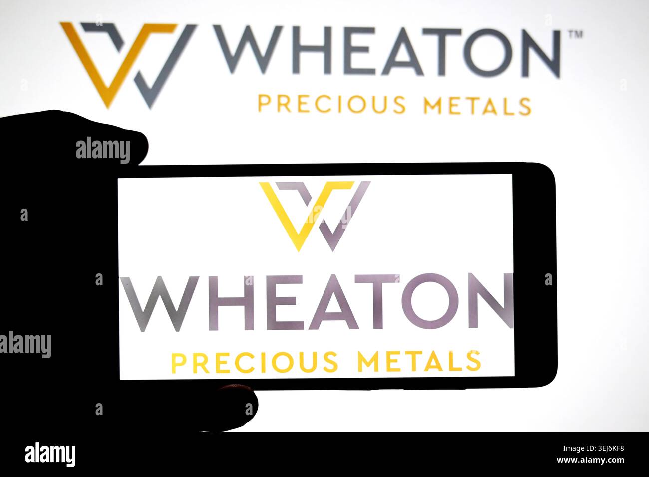 In this photo illustration, a Wheaton Precious Metals logo is seen ...
