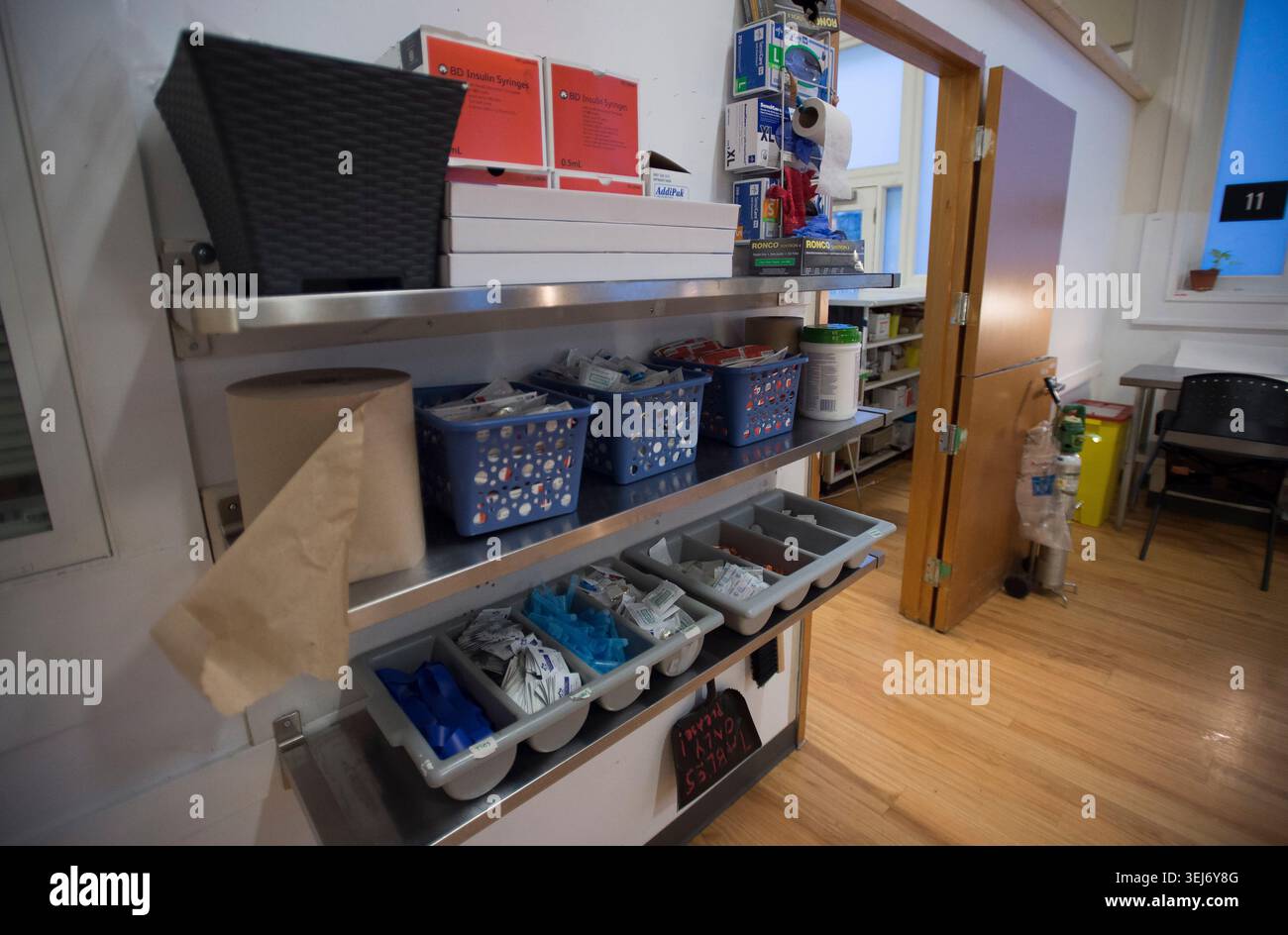 The inside of the Molson Overdose Prevention Site is pictured in ...
