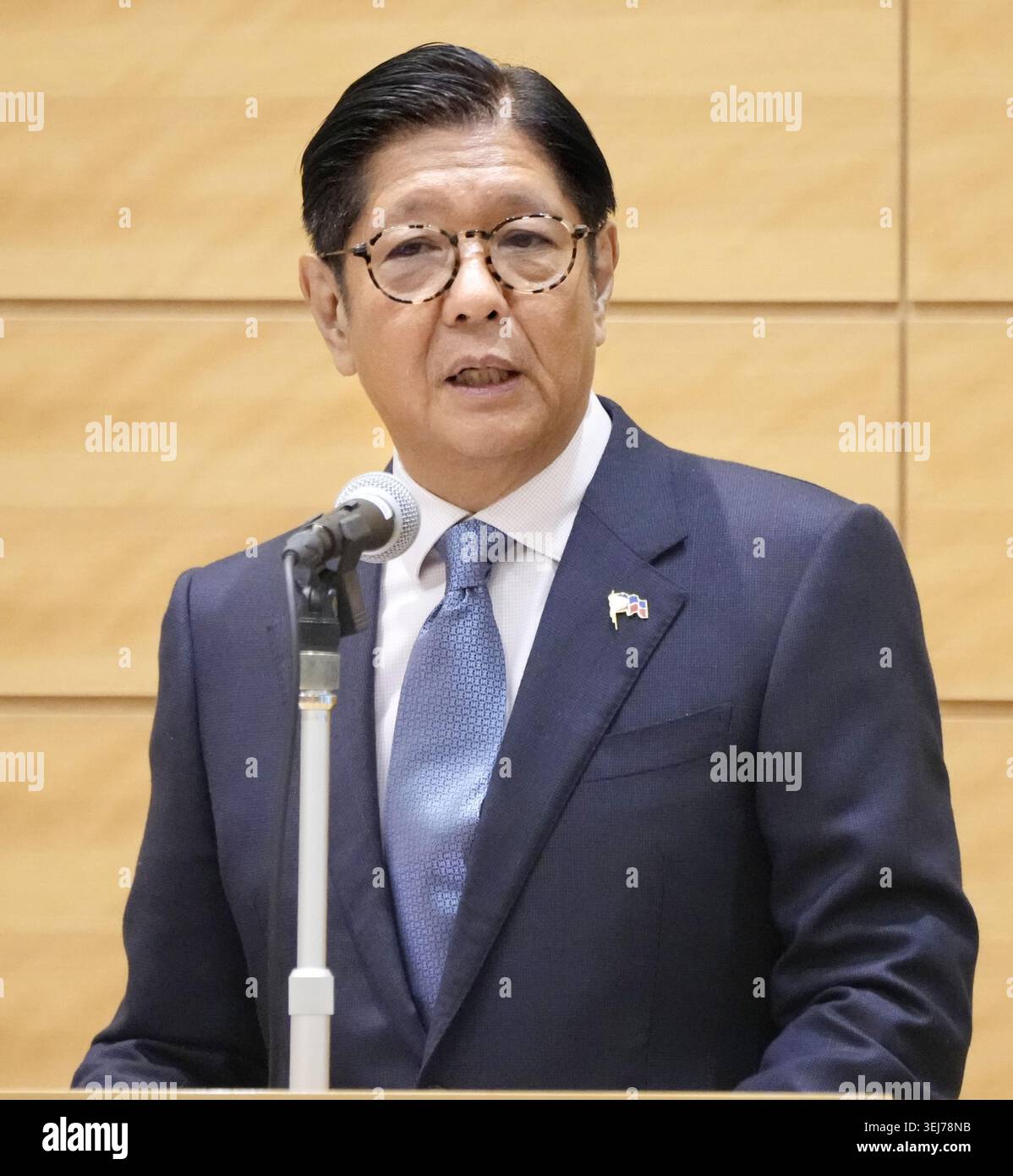 Philippine President Ferdinand Marcos Jr. addresses a meeting with ...