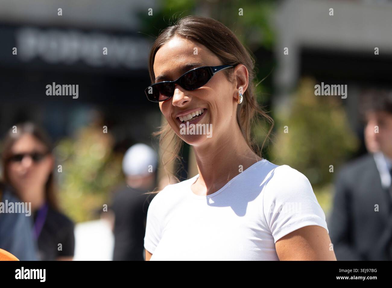 Maria Pombo attends the YUZZ presentation at Plaza de Goya in Madrid ...