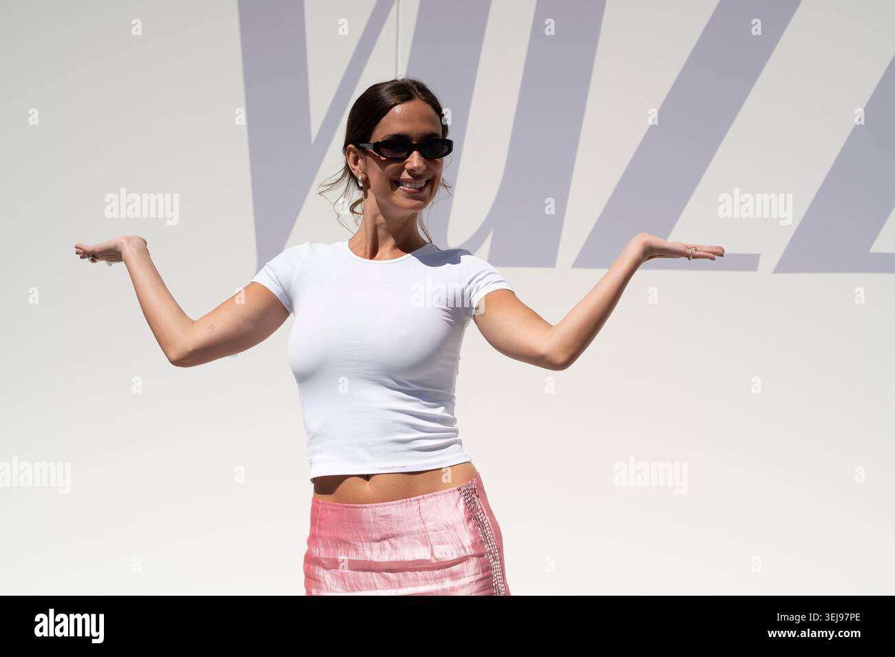 Maria Pombo attends the YUZZ presentation at Plaza de Goya in Madrid ...