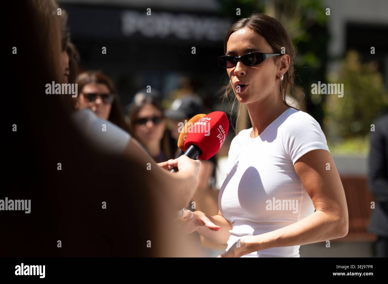 Maria Pombo attends the YUZZ presentation at Plaza de Goya in Madrid ...