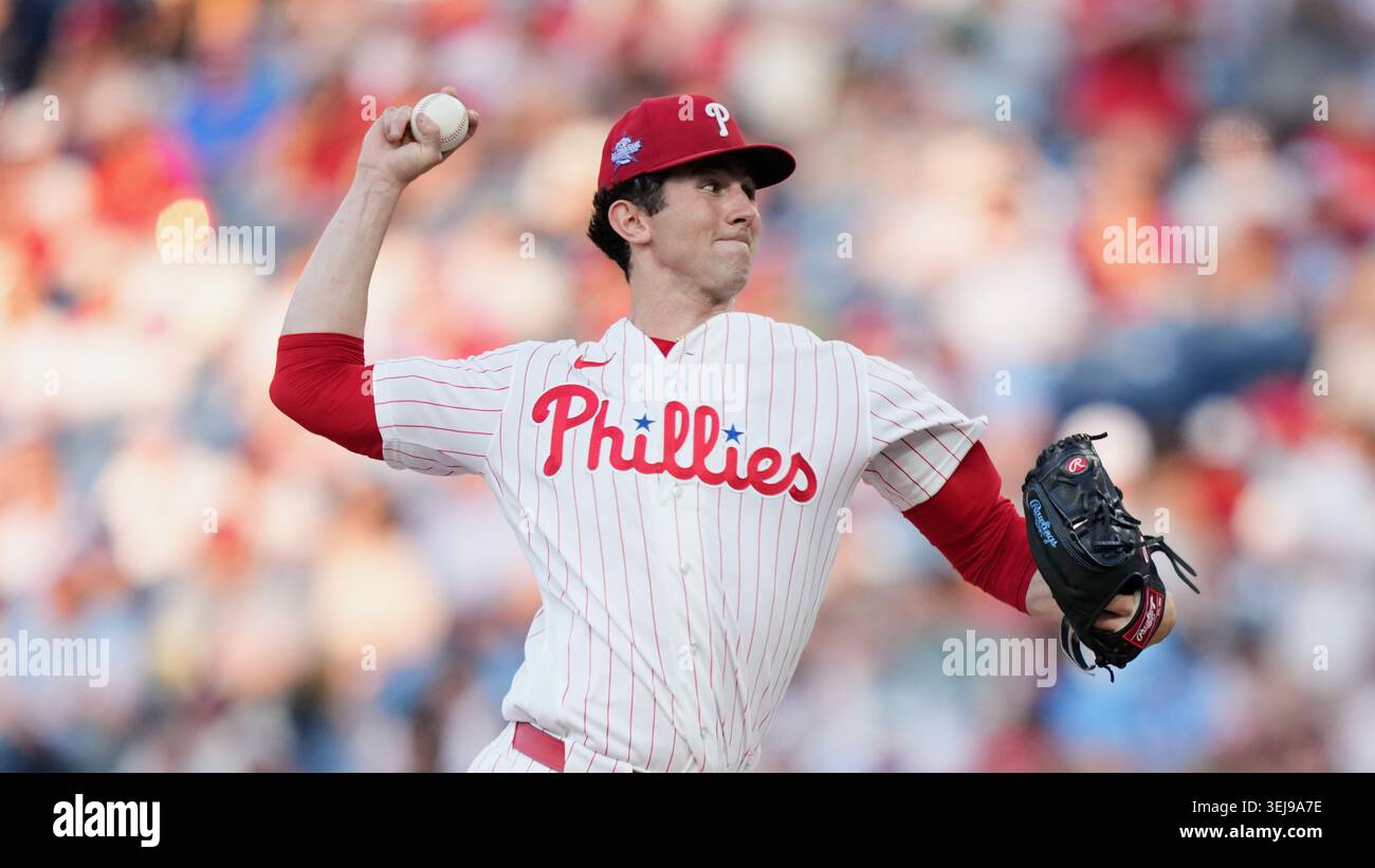 Philadelphia Phillies' Andrew Painter plays during a baseball game ...