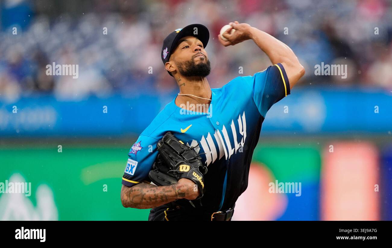 Philadelphia Phillies' Cristopher Sánchez plays during a baseball game ...
