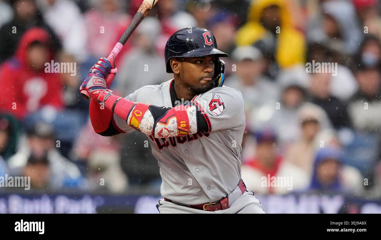 Cleveland Guardians' Angel Martínez plays during a baseball game Friday ...