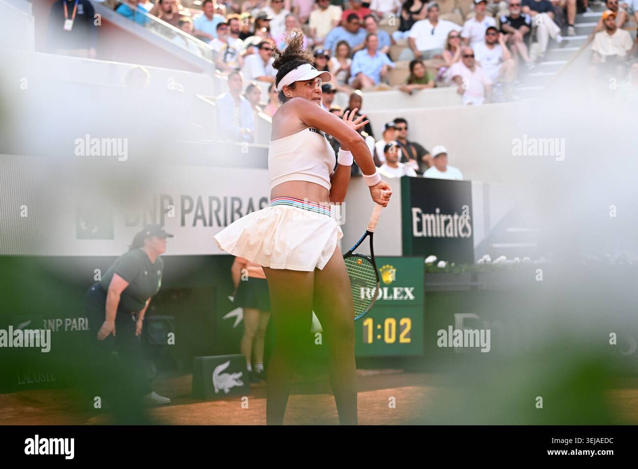 Mayar Sherif of Egypt returns to Coco Gauff of the U.S. during their ...
