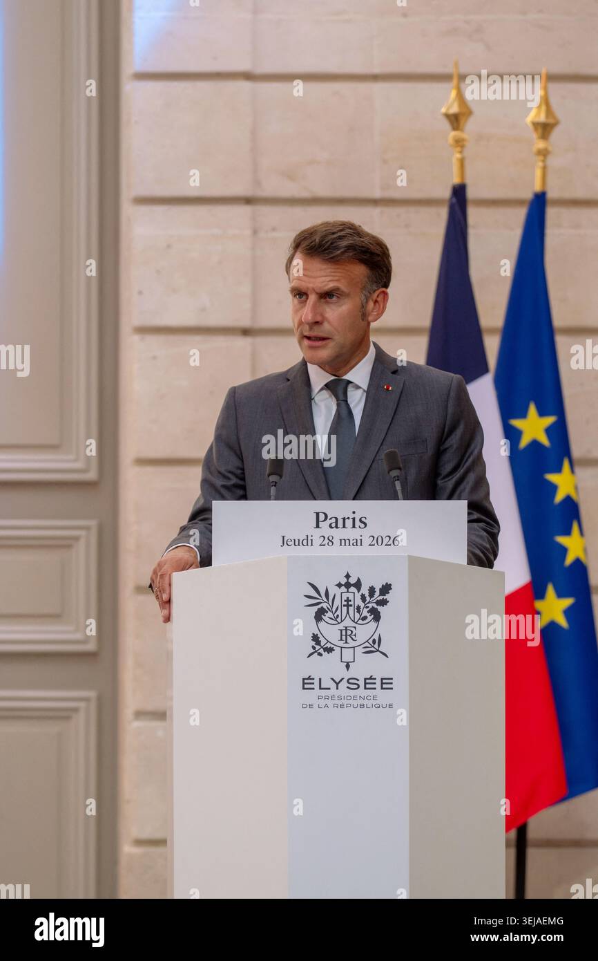 France's President Emmanuel Macron and Indonesia's President Prabowo ...